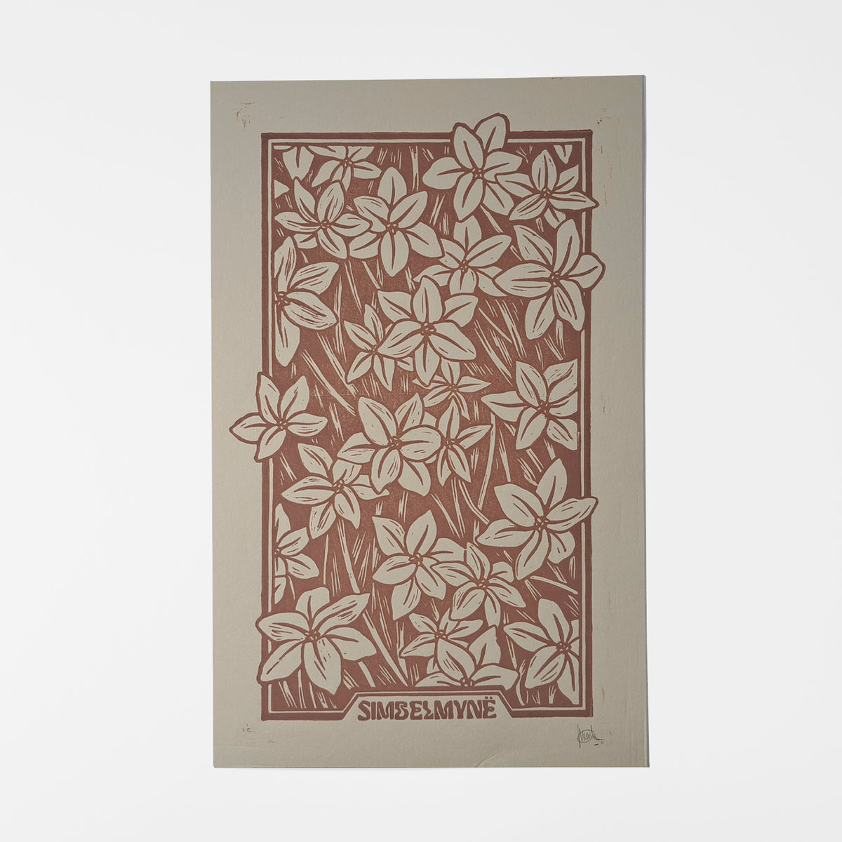 Simbelmynë - linoprint – Maldo illustration